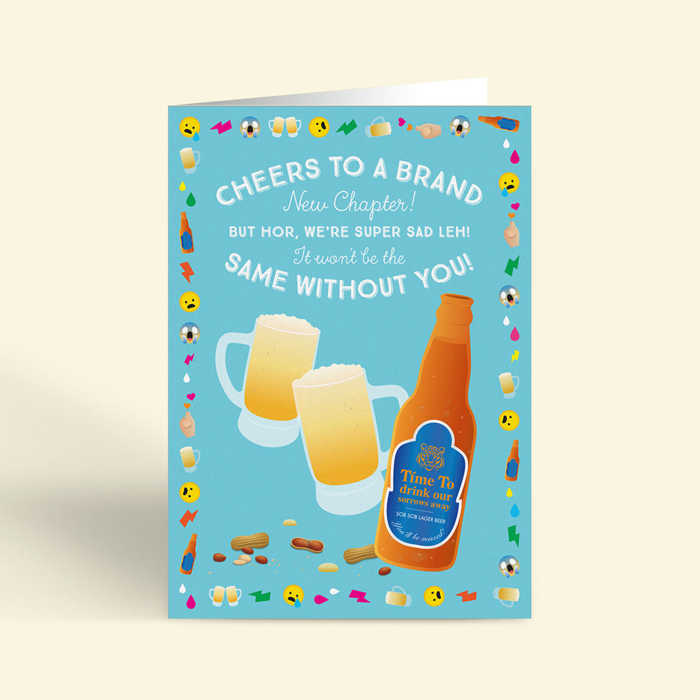 Farewell Card – Beer (LARGE A4 SIZE) – the little dröm store